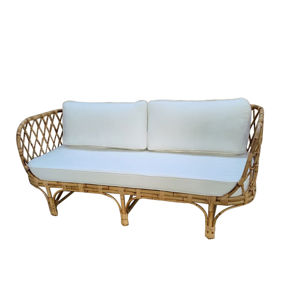 Sofá em Bambu e Fibra Natural Bali - 3 Lugares